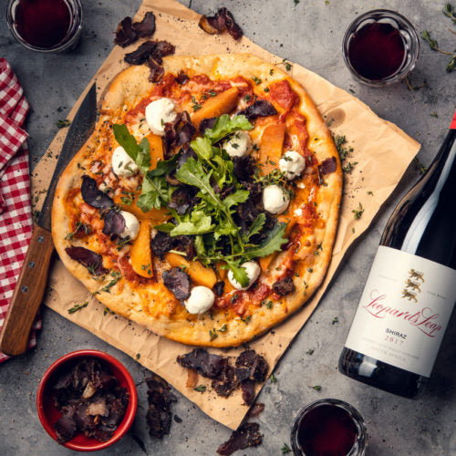 HOME-MADE PIZZA TOPPED WITH BILTONG, QUINCE AND LABNEH – Leopards Leap